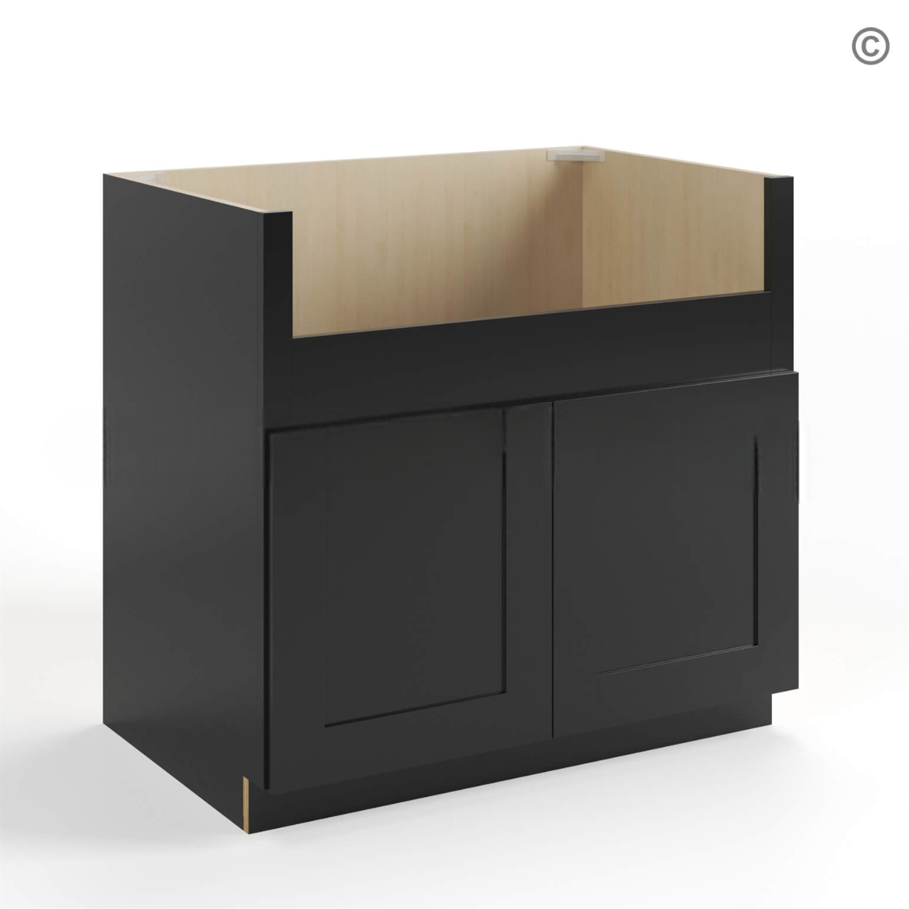Black Shaker Farmhouse Sink Base