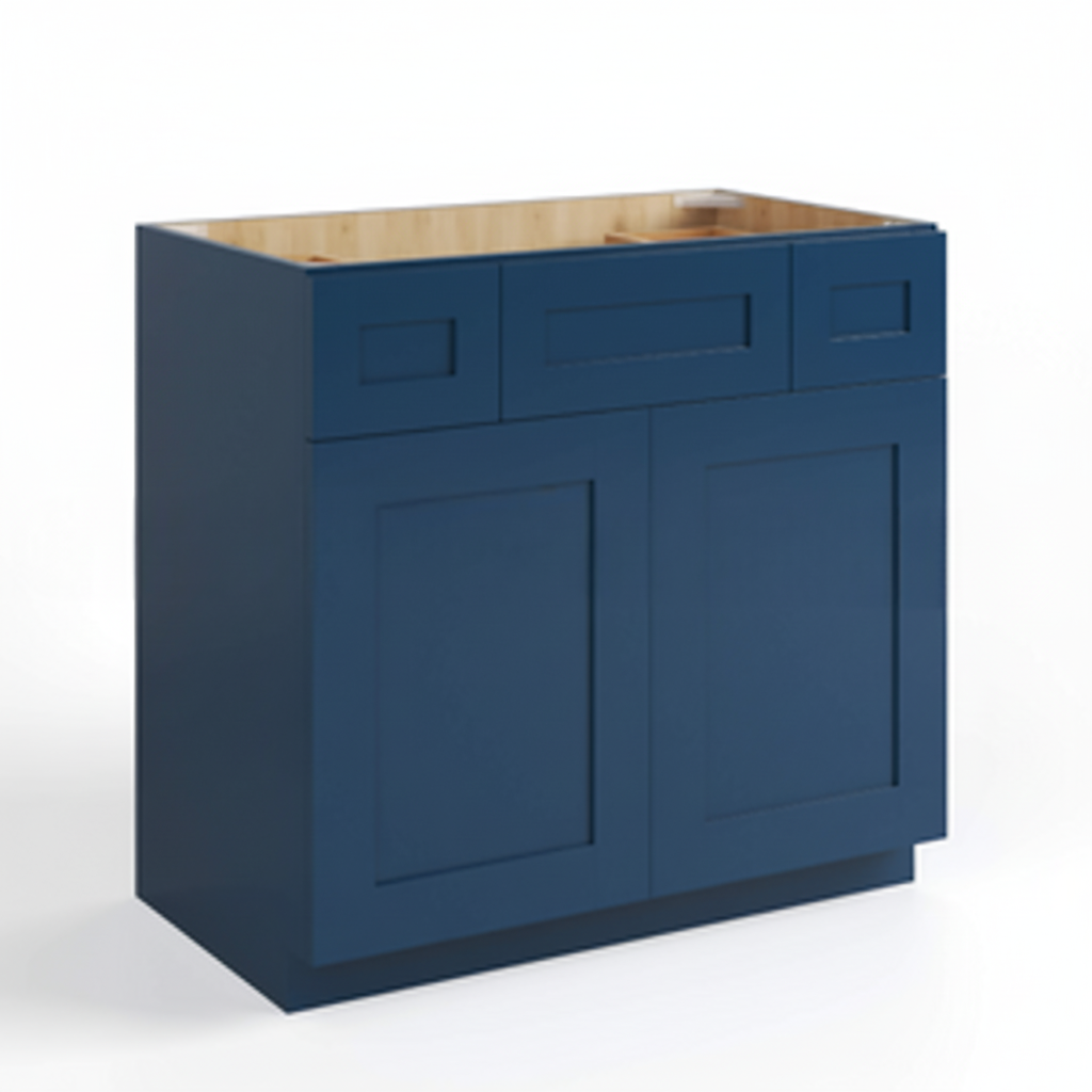 Coastal Blue Shaker Vanity Combo Cabinet